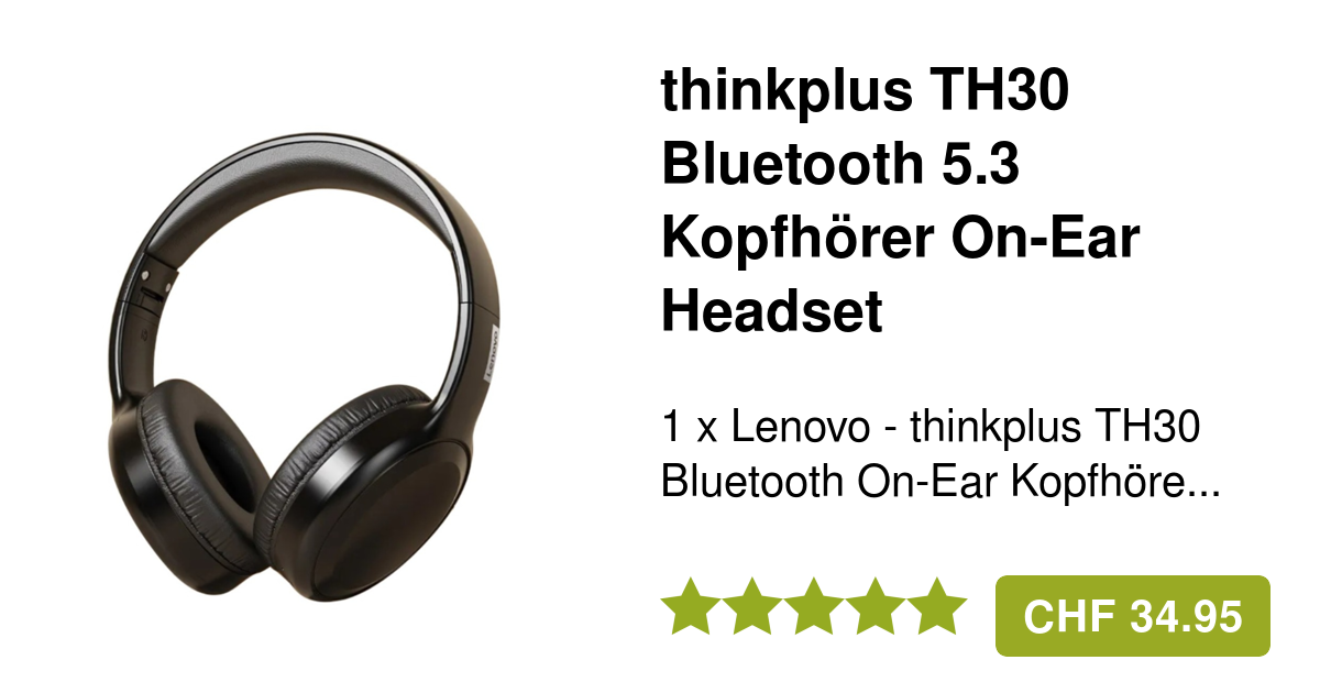 Lenovo thinkplus TH30 Bluetooth 5.3 On-Ear Kopfhörer
