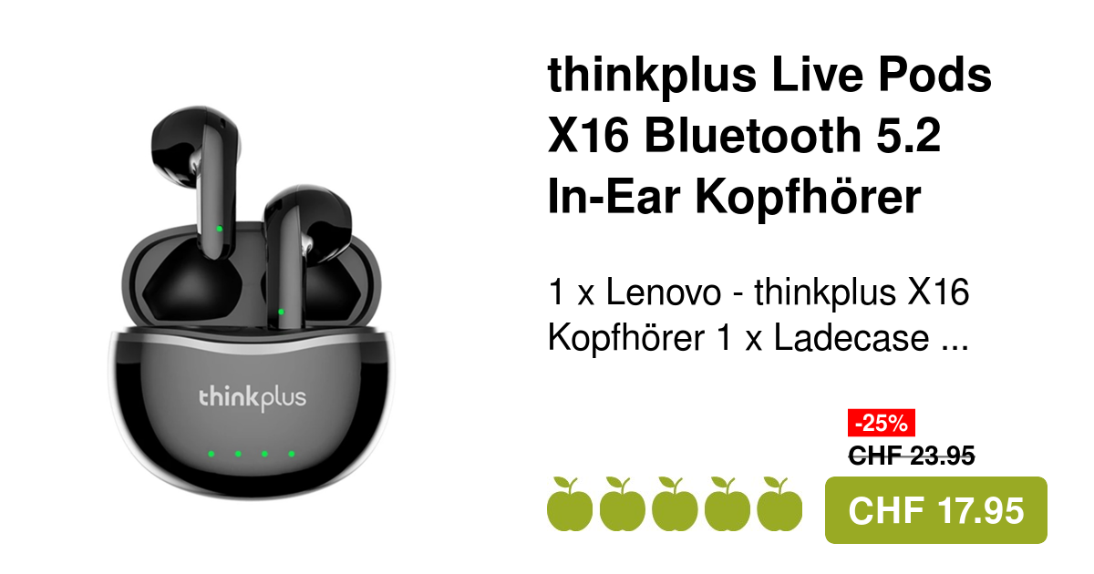 Lenovo - thinkplus X16 Casques Bluetooth Noir
