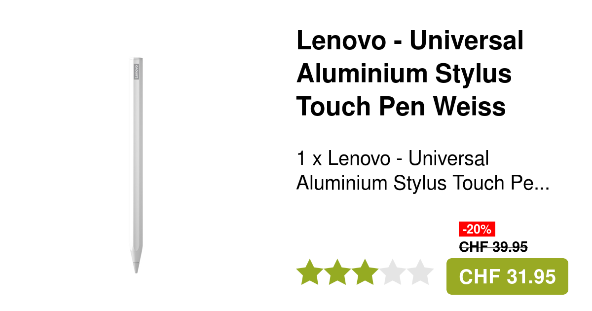 Lenovo Universal Alu Bluetooth Stylus Touch Pen Weiss