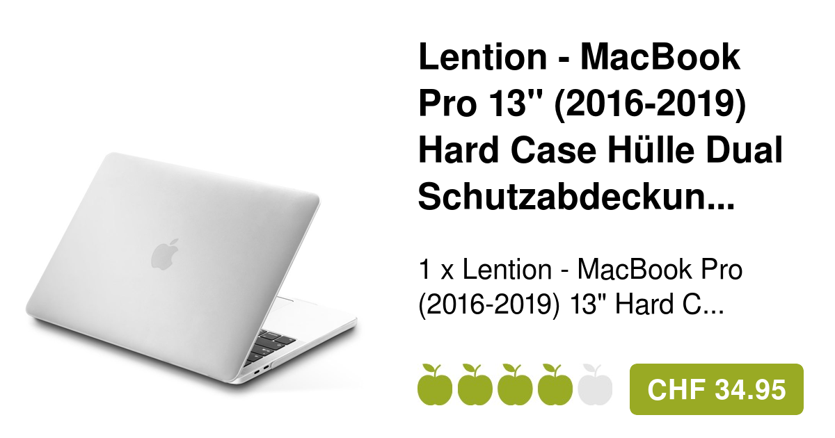 Lention MacBook Pro (2016-2019) 13" Hardcase Clear