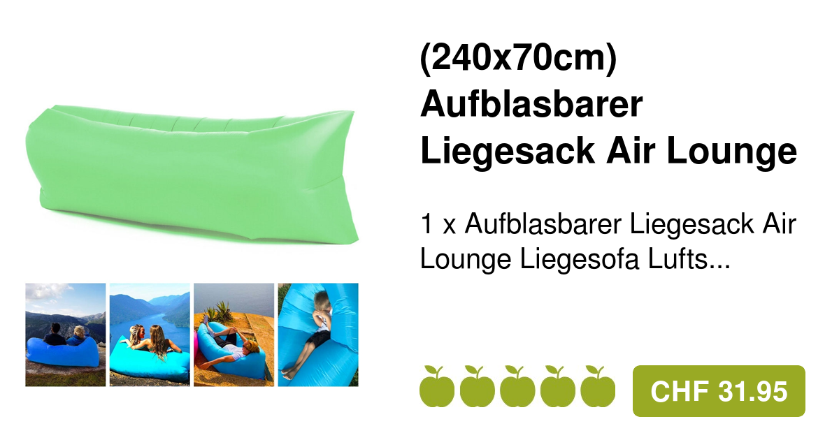 Sac de couchage Canapé gonflable 240x70cm vert