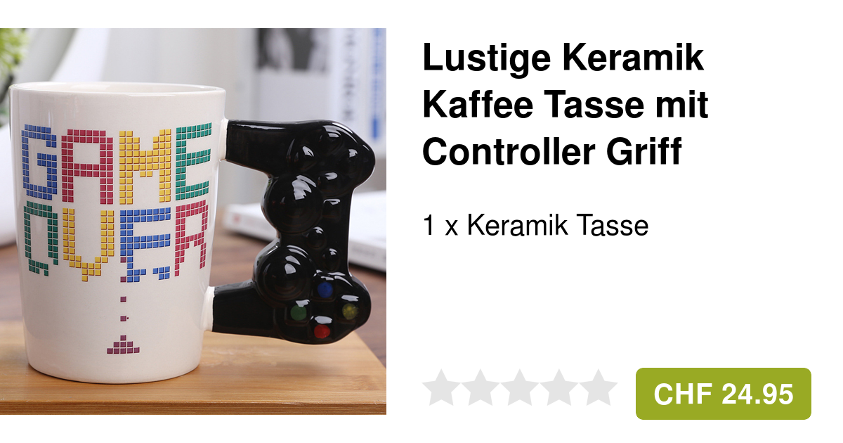 Lustige Keramik Kaffee Tasse mit Controller Griff