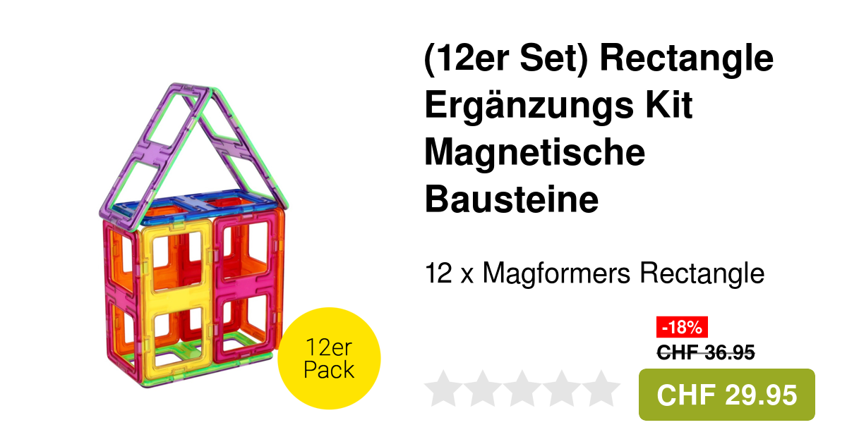 Magformers Rectangle Ergänzungs Kit Formen Bausteine