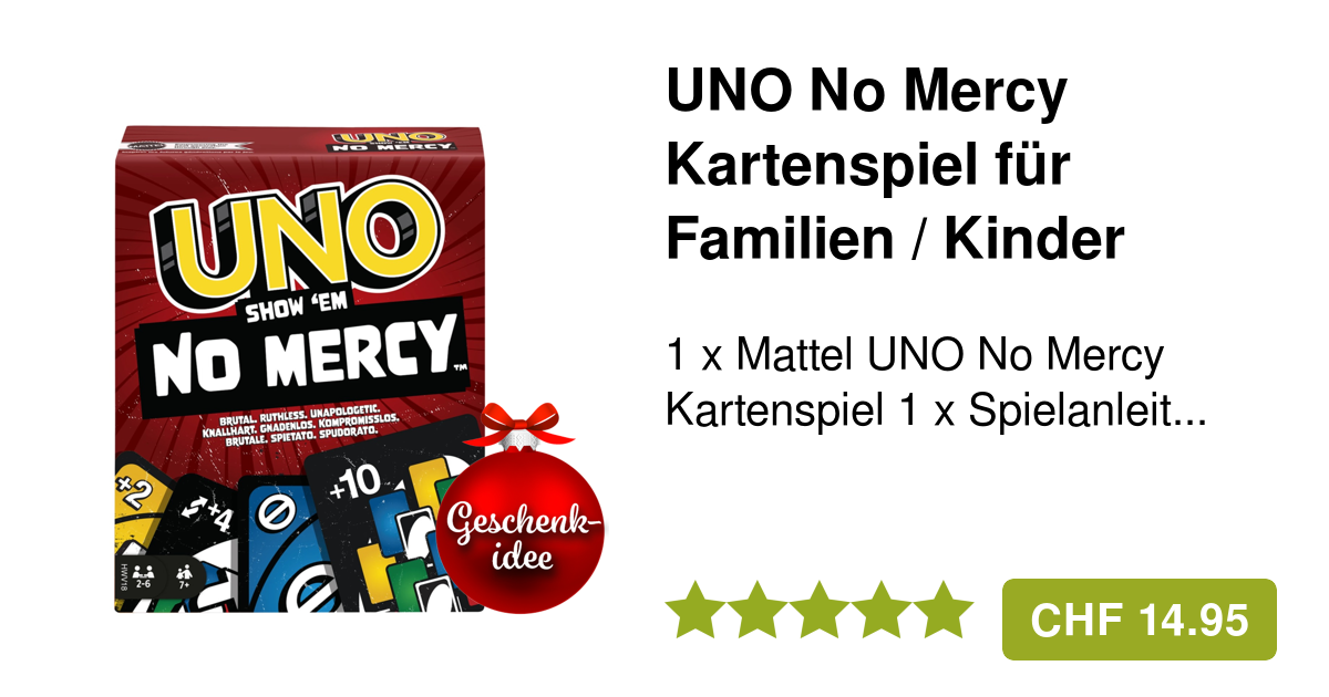 Mattel UNO No Mercy Jeu de cartes pour familles/enfants