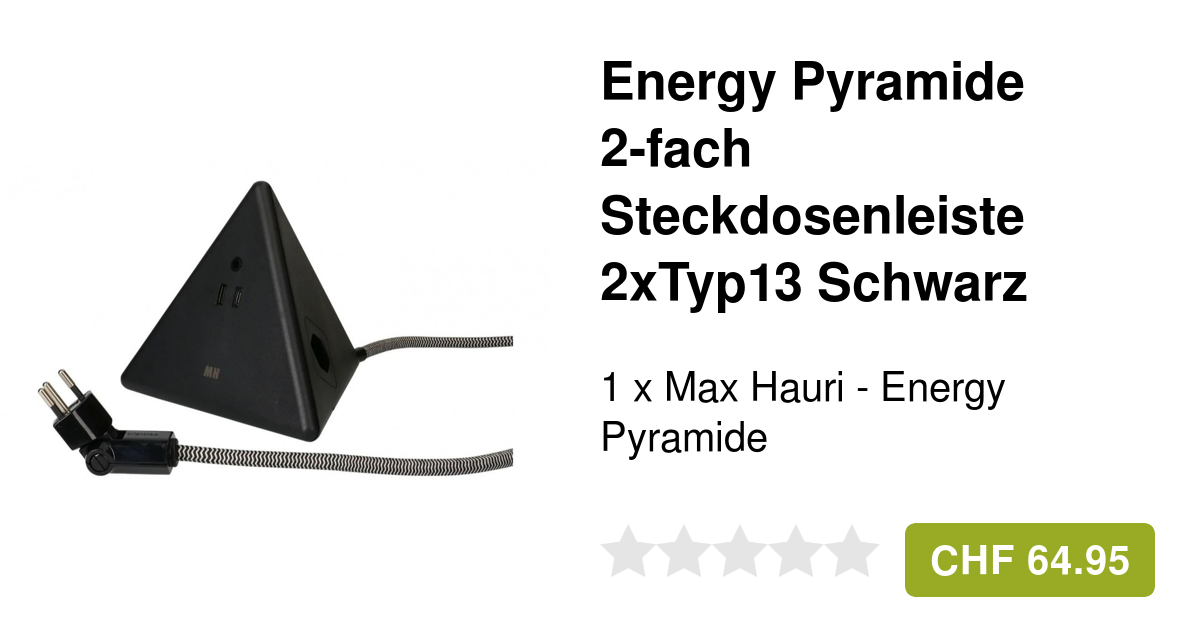 Max Hauri Energy Pyramide 2-fach Steckdosenleiste