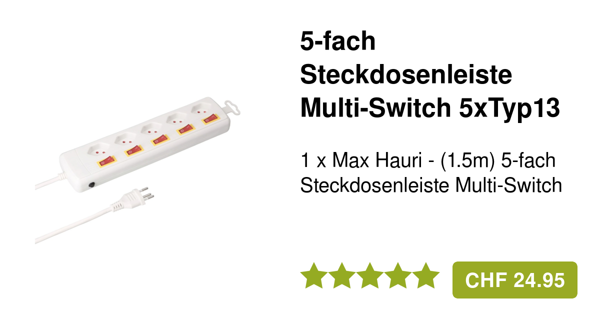 Max Hauri - Steckdosenleiste Multi-Switch 5xTyp13