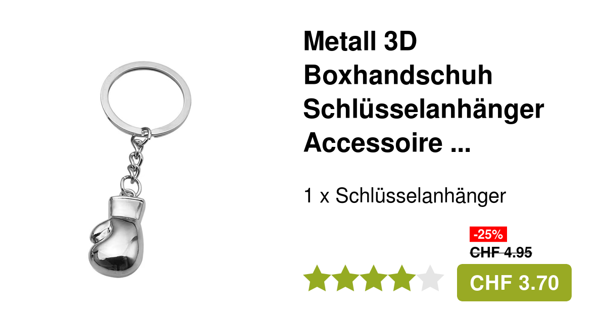 Metall 3D Boxhandschuh Schlüsselanhänger Accessoire