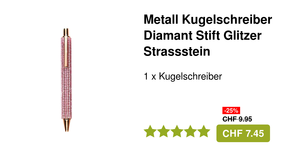 Metall Kugelschreiber Diamant Stift Strassstein Pink