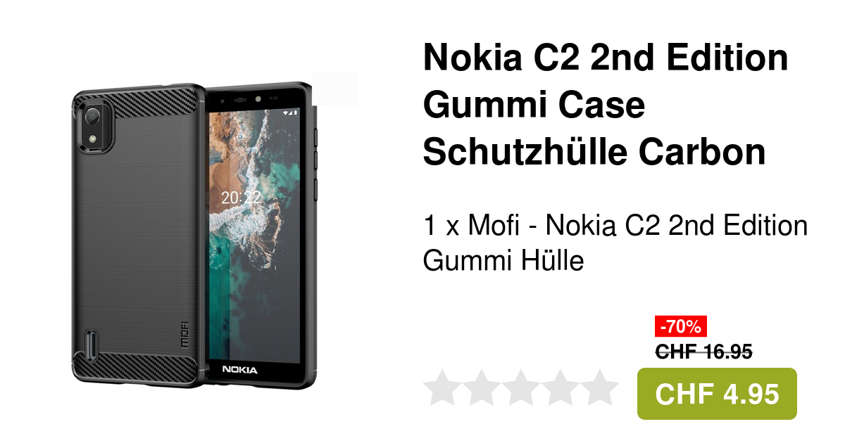 Mofi Nokia C2 2nd Edition Gummi Hülle Carbon Schwarz