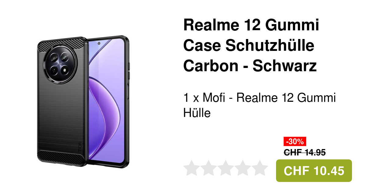 Mofi Realme 12 Gummi Schutz Hülle Carbon Schwarz