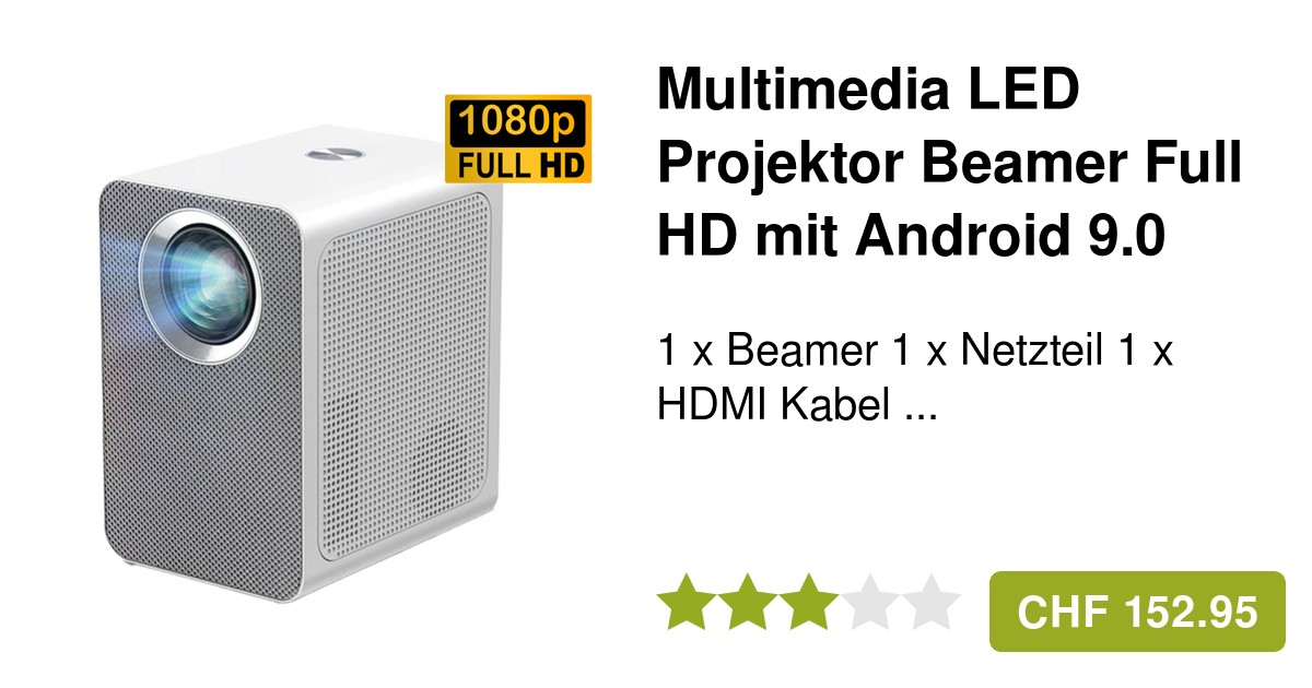 Multimedia LED Beamer 3000LM 1080p / HDMI / Android