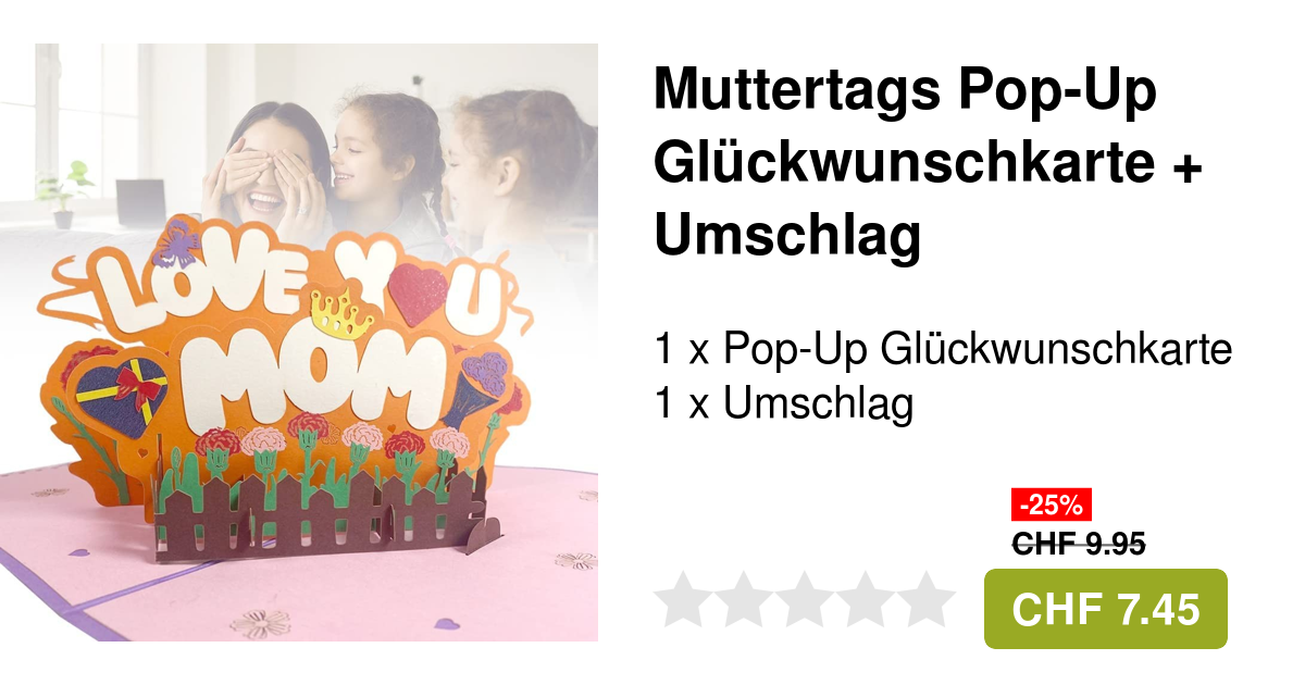 Muttertags Pop-Up Glückwunschkarte Love You Mother