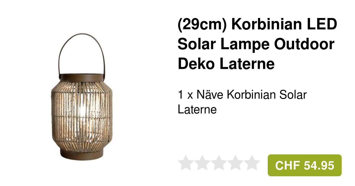 Näve (29cm) Korbinian LED Solar Lampe Garten Laterne
