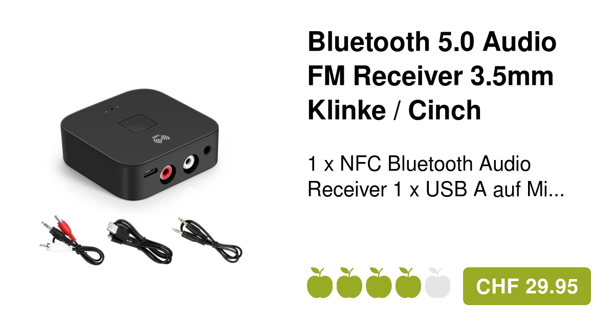 Bluetooth 5.0 Audio FM Transmitter 3.5mm / Cinch