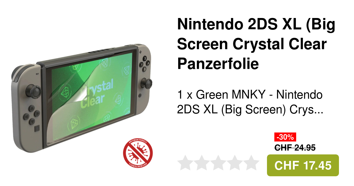 Green MNKY Nintendo 2DS XL (Big Screen) Crystal Clear