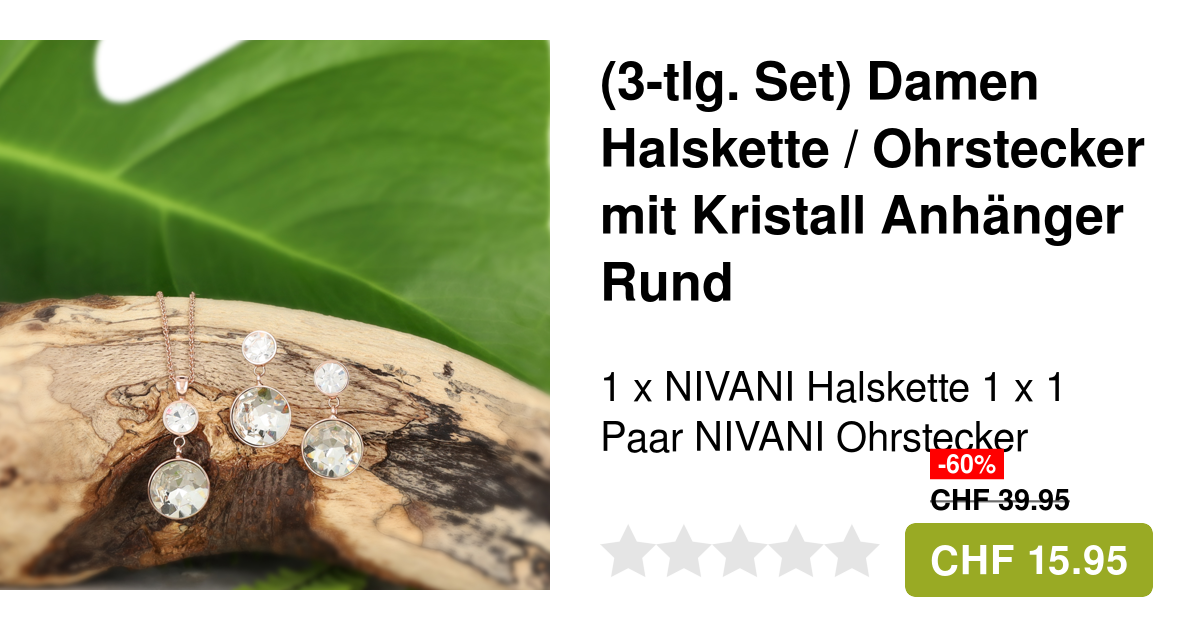 NIVANI (3-tlg. Set) Halskette / Ohrstecker Roségold
