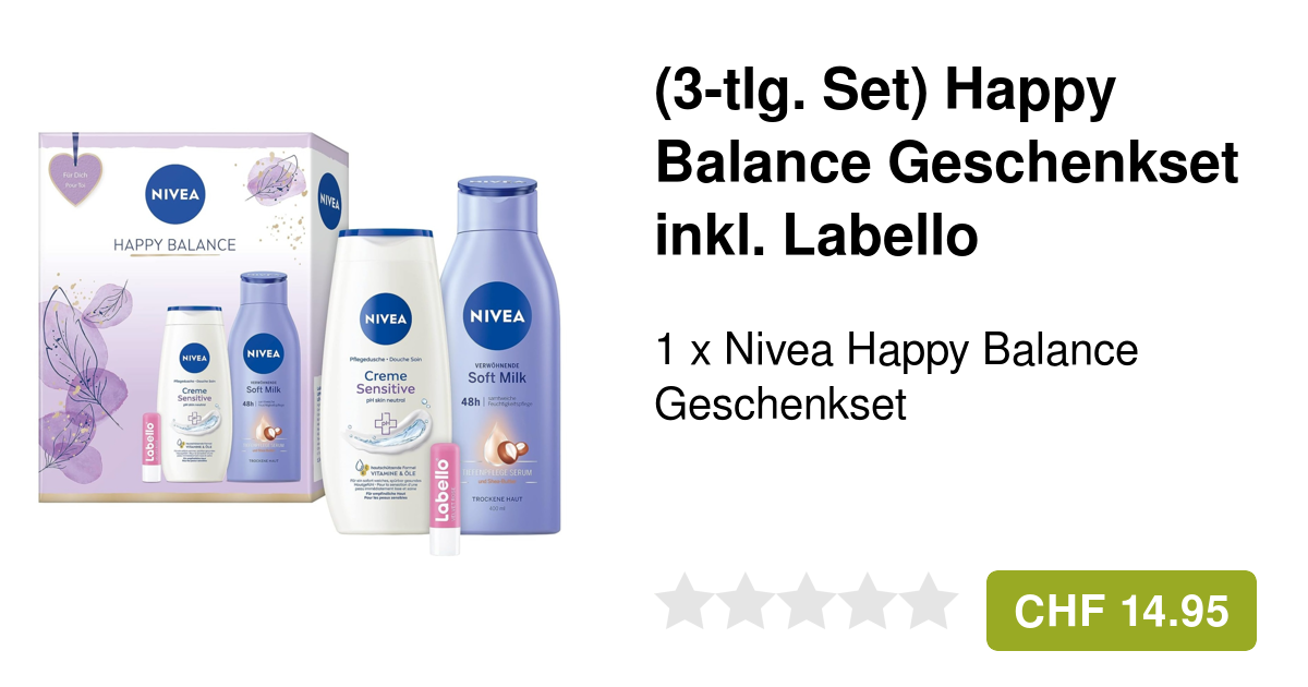 Nivea (3-tlg. Set) Happy Balance Pflege Geschenkset