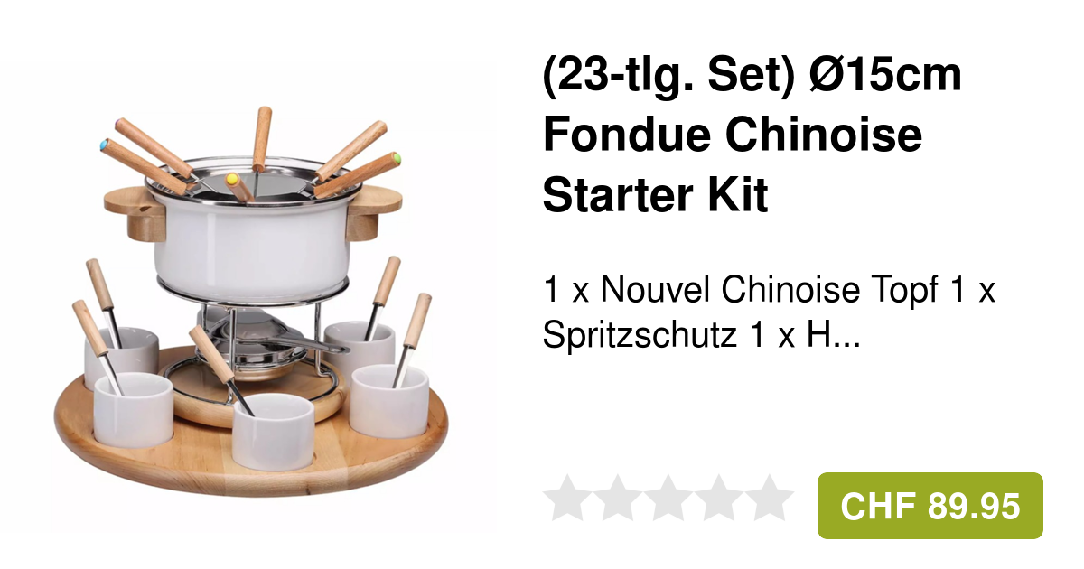 Nouvel 23-tlg. Set Ø15cm Fondue Kit Larissa Emaille