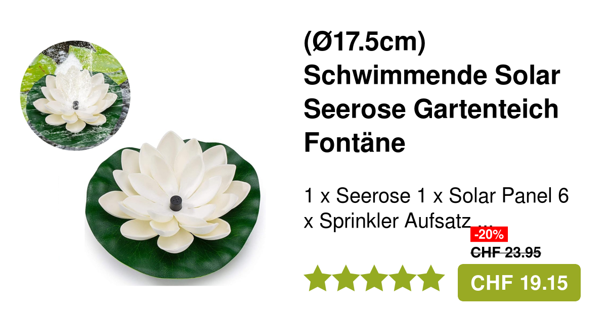 Nénuphar solaire flottant Décoration étang de jardin Blanc