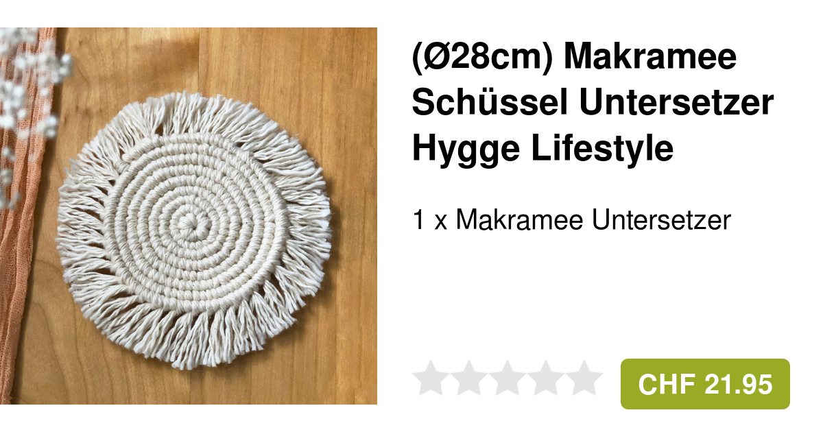 (Ø28cm) Makramee Topf Untersetzer Hygge Lifestyle