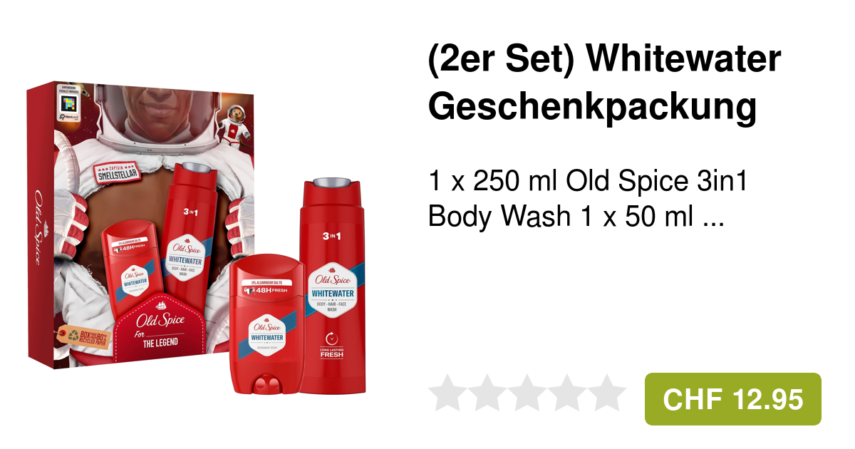 Old Spice (set de 2) Whitewater paquet cadeau