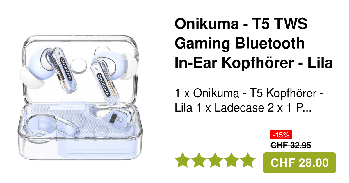 Onikuma T5 Gaming Bluetooth In-Ear Kopfhörer - Lila