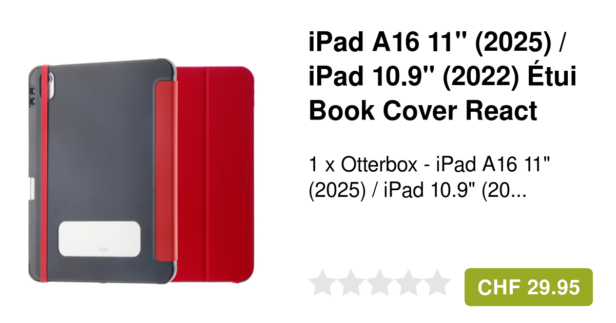 iPad A16 11" (2025) / iPad 10.9" (2022) Book Cover React