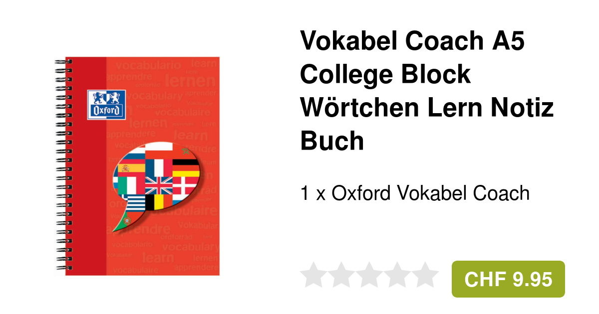 Oxford Vokabel Coach College Block Spiral Notebook