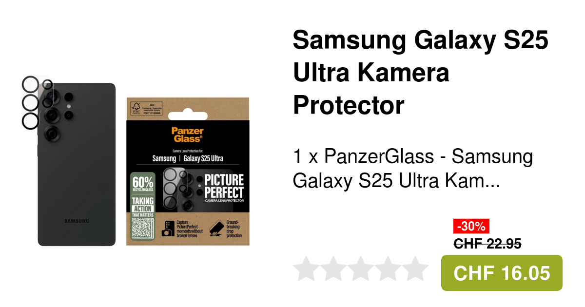 PanzerGlass Galaxy S25 Ultra Kamera Objektiv Glas