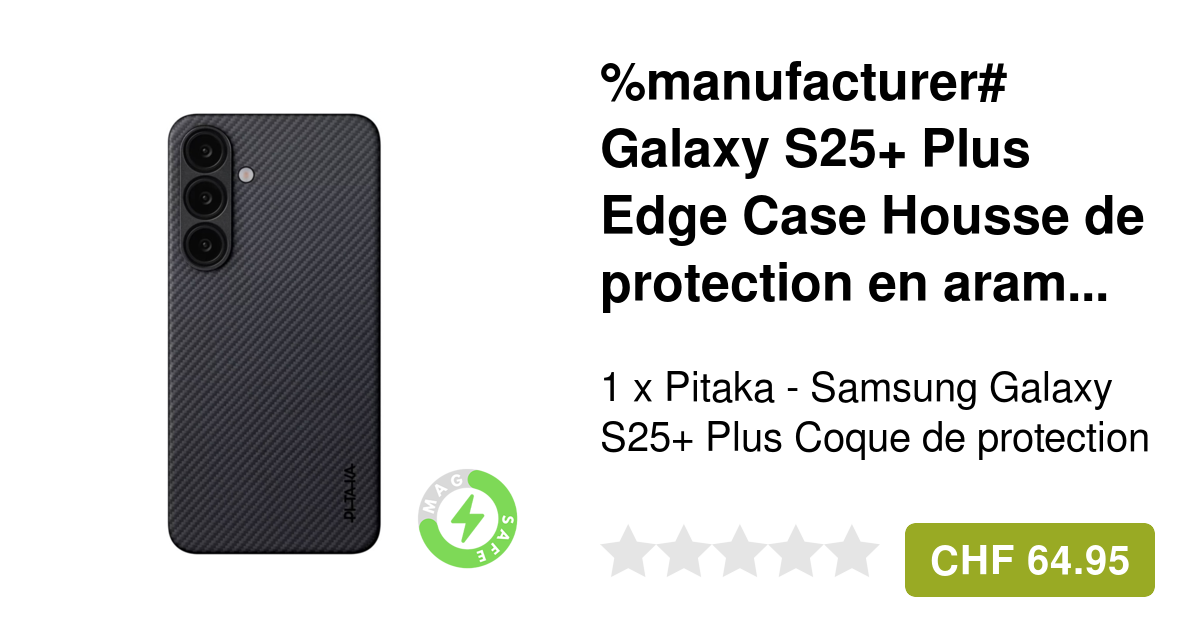 Pitaka Samsung Galaxy S25+ Plus Edge Case Housse en aramide