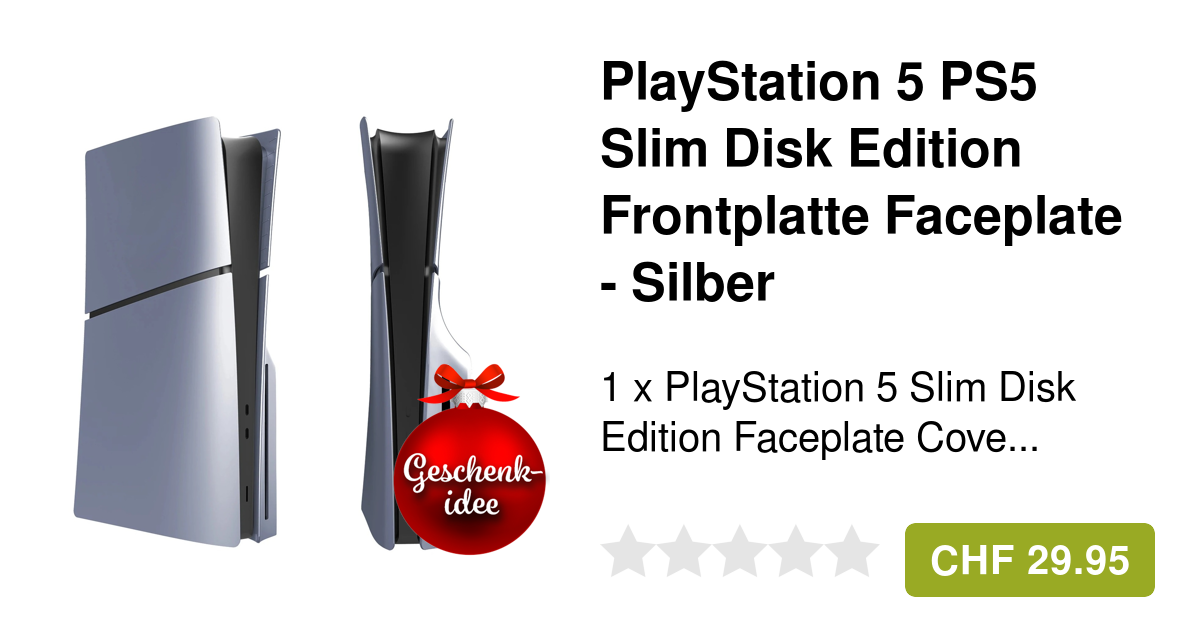 PlayStation 5 Slim Disk Edition Faceplate in Silber