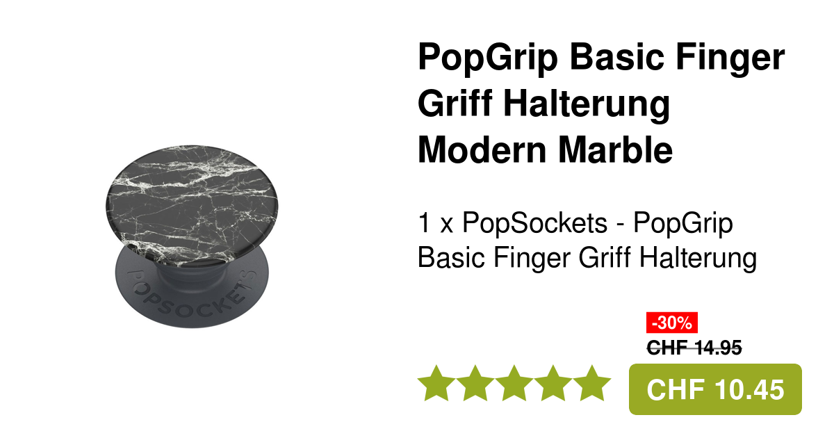 PopSockets PopGrip Basic Finger Griff Modern Marble
