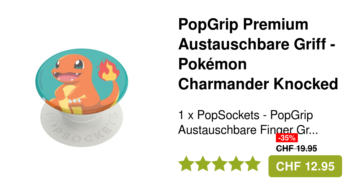 PopSockets PopGrip Premium Pokémon Charmander Knocked