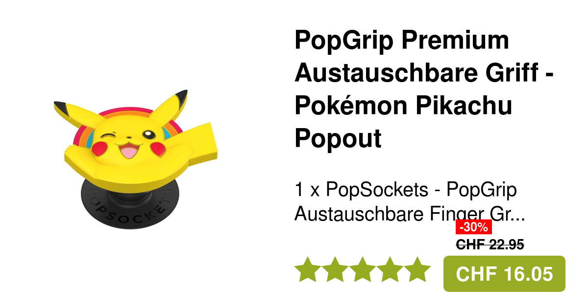 PopSockets PopGrip Premium Pokémon Pikachu Popout
