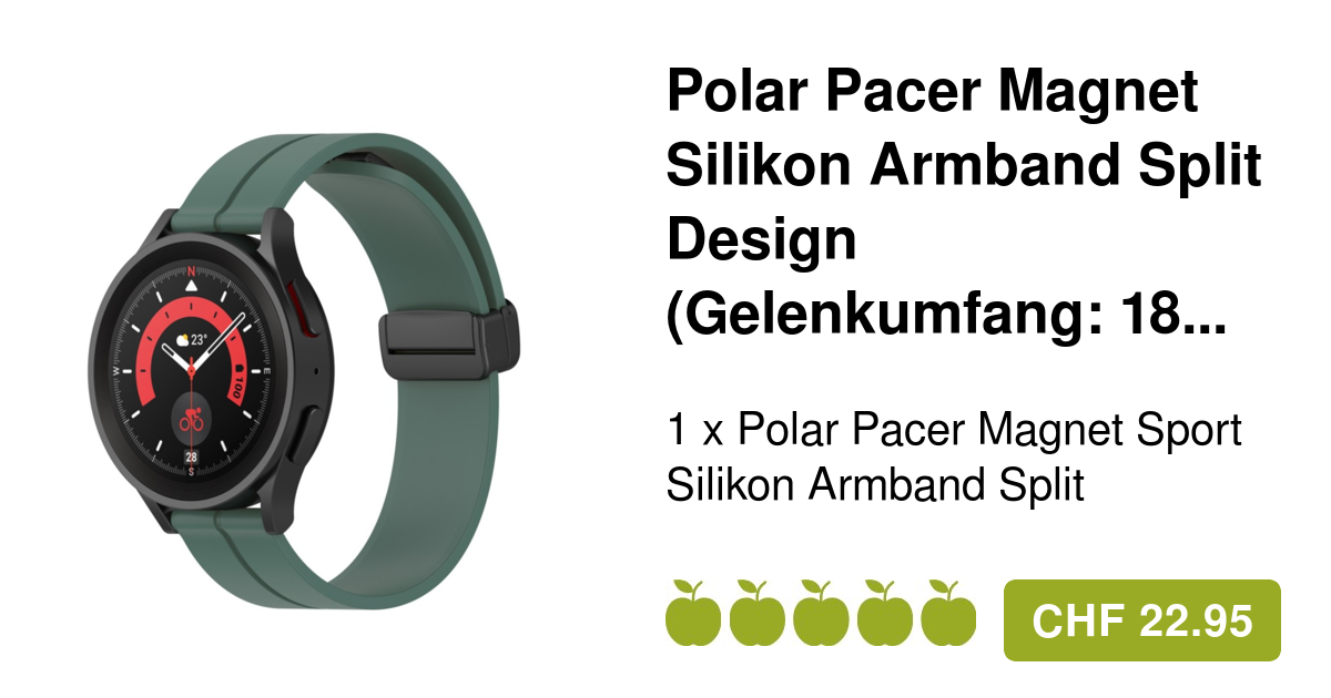 Polar Pacer Magnet Armband Split Olive / Grün