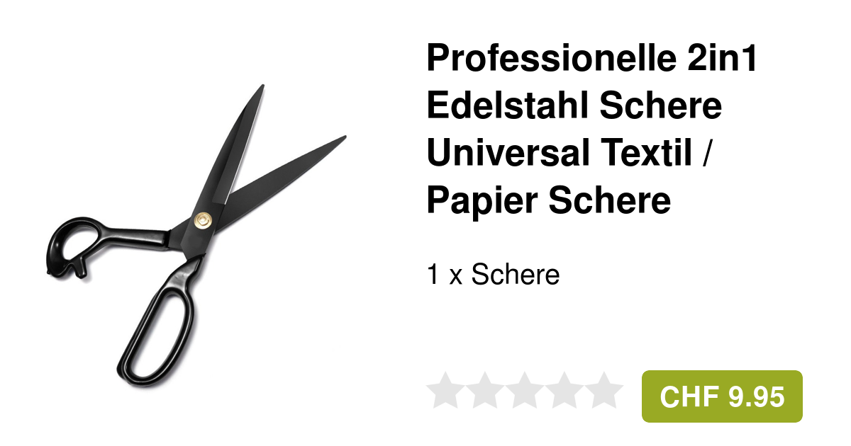 Edelstahl Universal Textil Papier Schere Schwarz