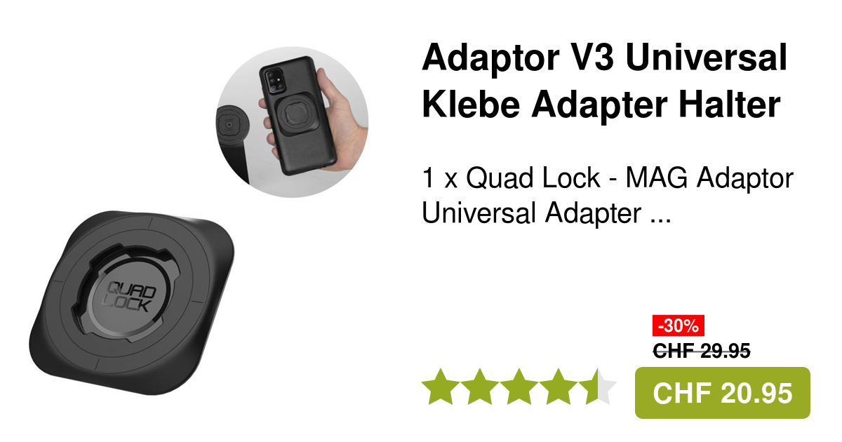 Quad Lock - MAG Adaptor Universal Klebe Adapter