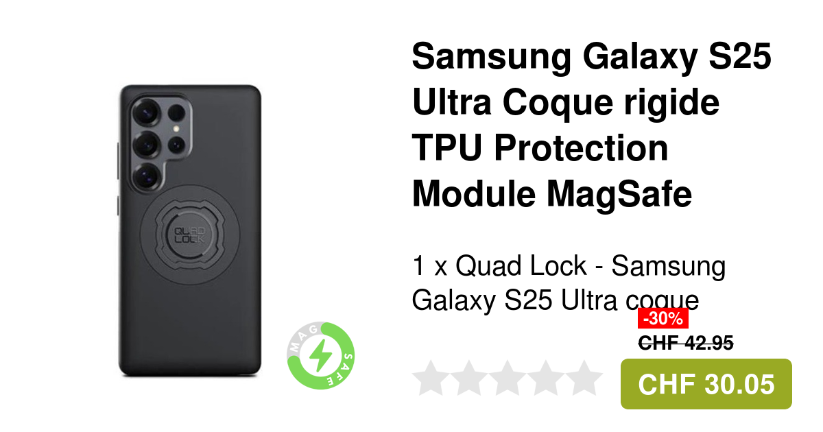 Quad Lock Galaxy S25 Ultra Extérieur Coque noire