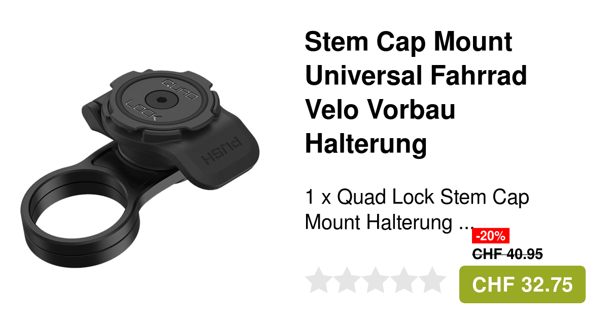 Quad Lock Stem Cap Mount Fahrrad Vorbau Halterung