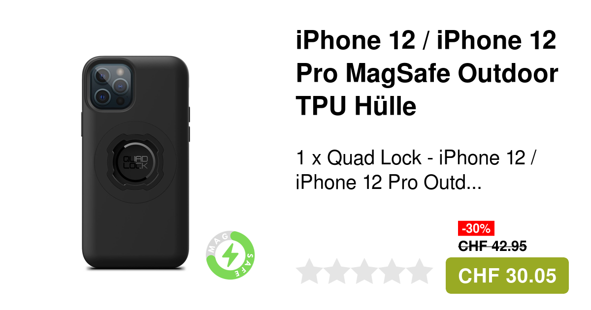 Quad Lock iPhone 12 / 12 Pro MagSafe Hülle Schwarz