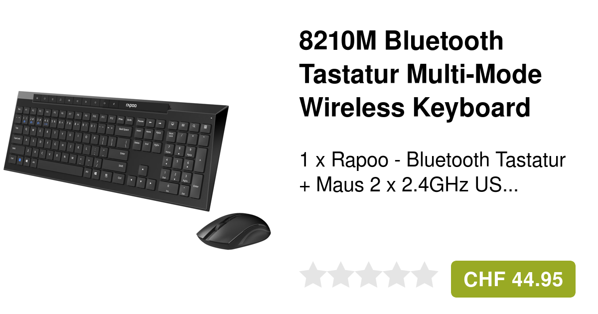 Rapoo - 8210M Bluetooth Tastatur Keyboard + Maus