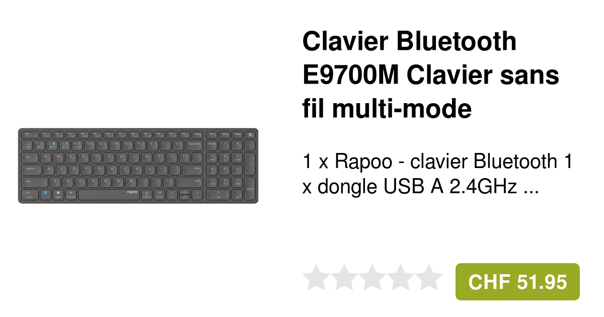 Rapoo E9700M Clavier Bluetooth Ultra Slim - Gris