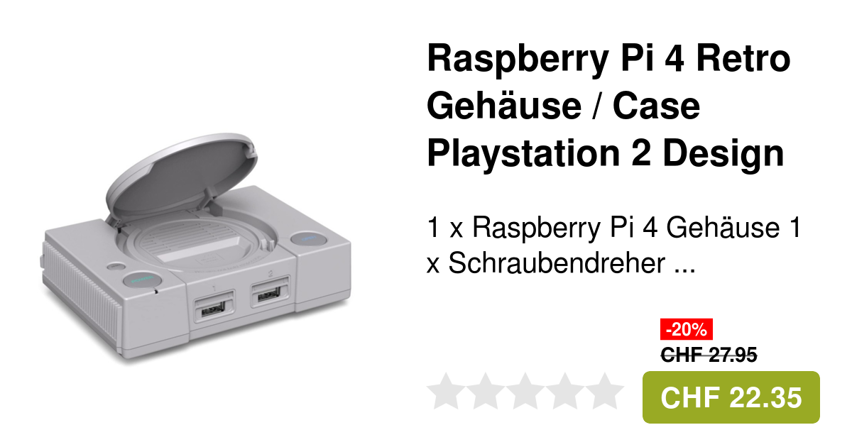 Raspberry Pi 4 Retro Gehäuse Playstation 2 - Grau