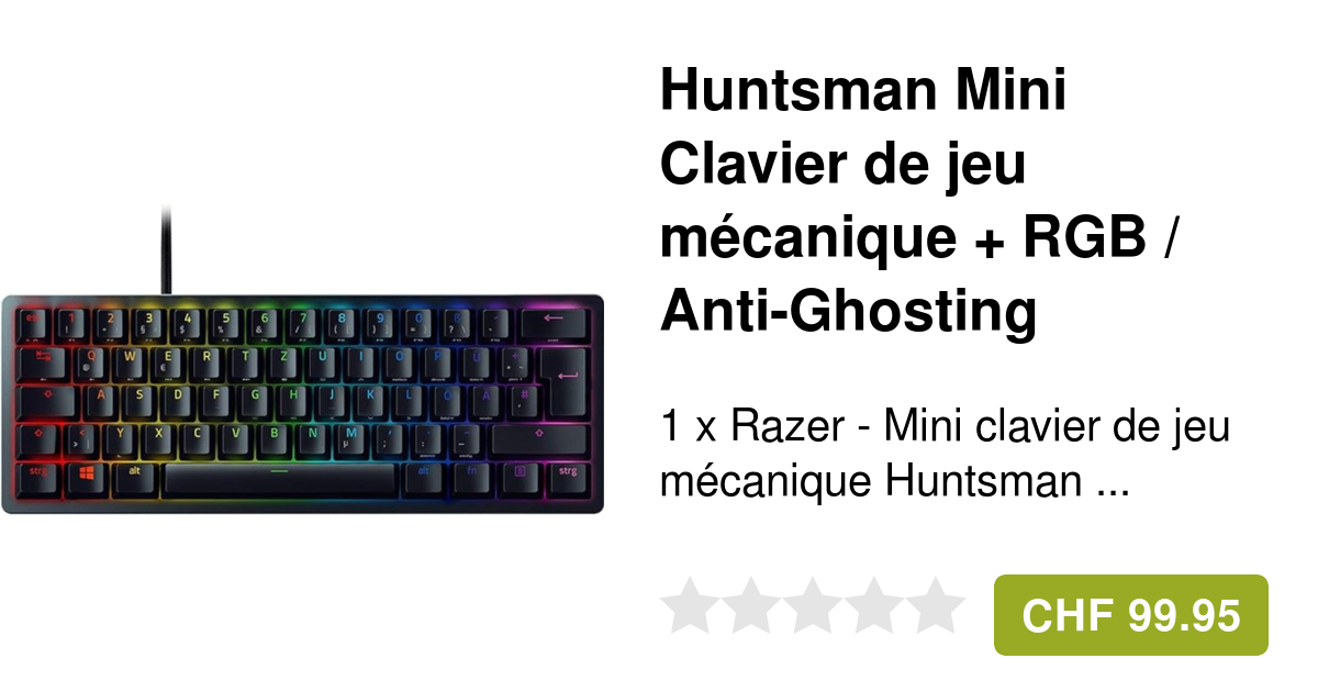 Razer Mini clavier de jeu mécanique RGB Huntsman