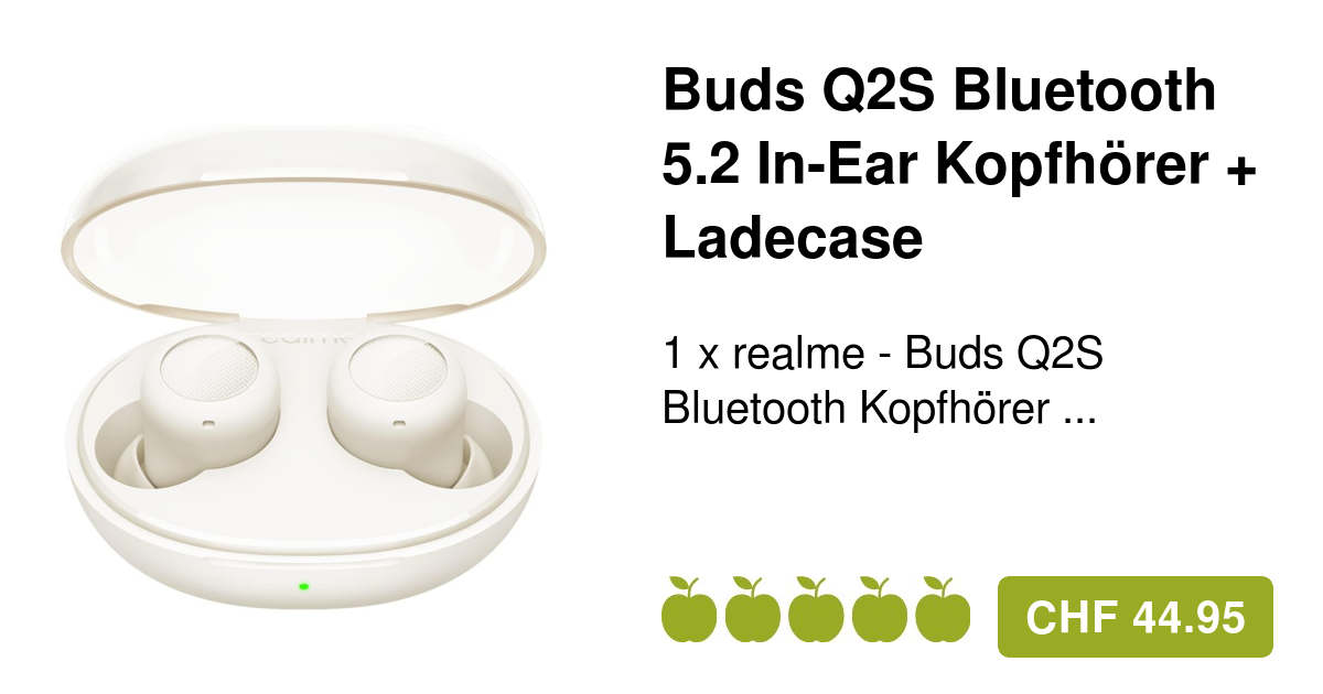 Realme - Écouteurs Bluetooth intra-auriculaires Buds Q2S blancs