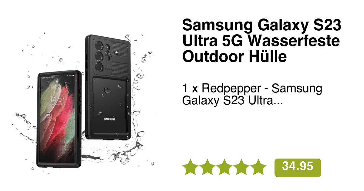 Galaxy S23 Ultra 5G Wasserfeste Hülle IP68 Schwarz