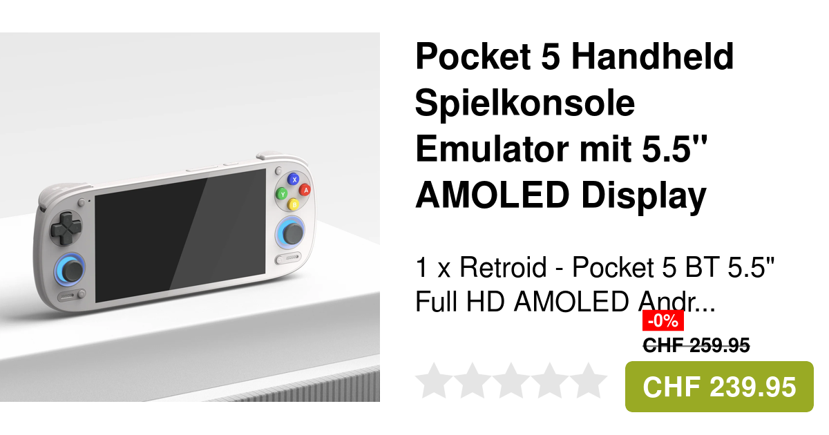 Retroid Pocket 5 BT 5.5" AMOLED Spielkonsole 16 Bit