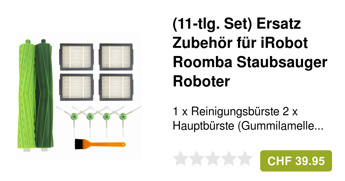 Roboparts 11-tlg. Set Zubehör für iRobot Roomba Staubsauger