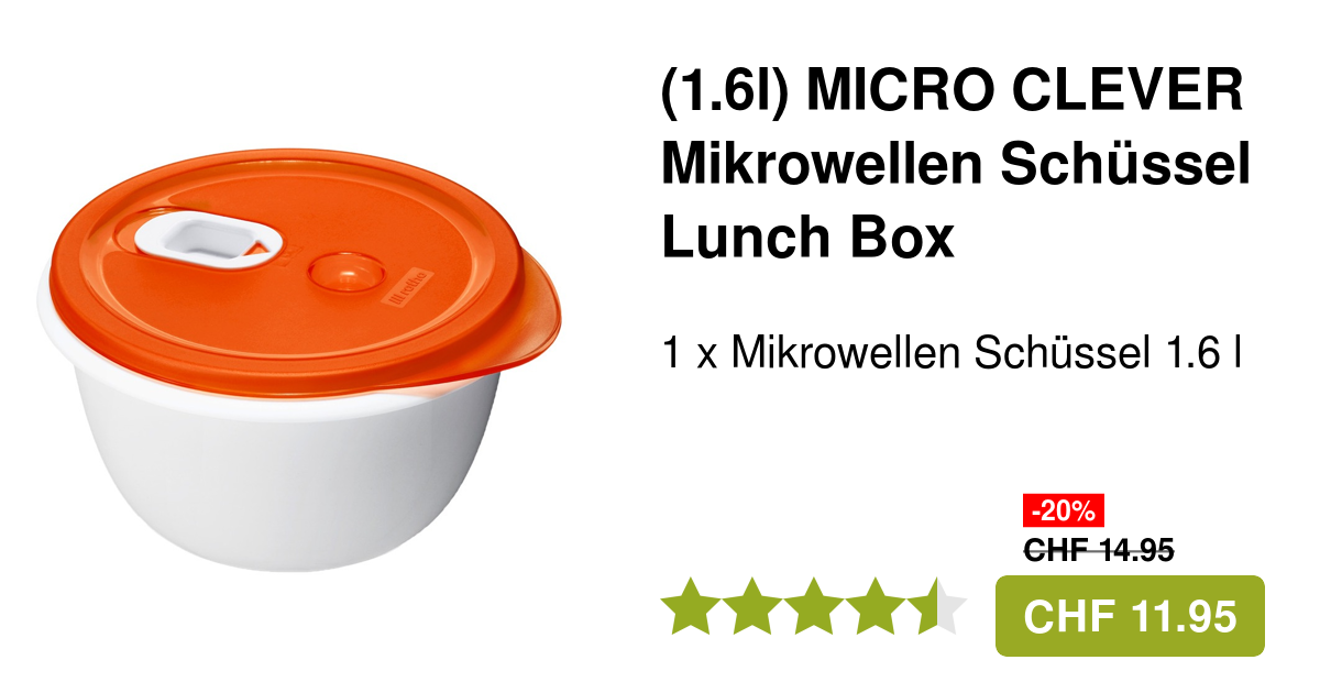 Rotho (1.6l) MICRO CLEVER Mikrowellen Schüssel Box
