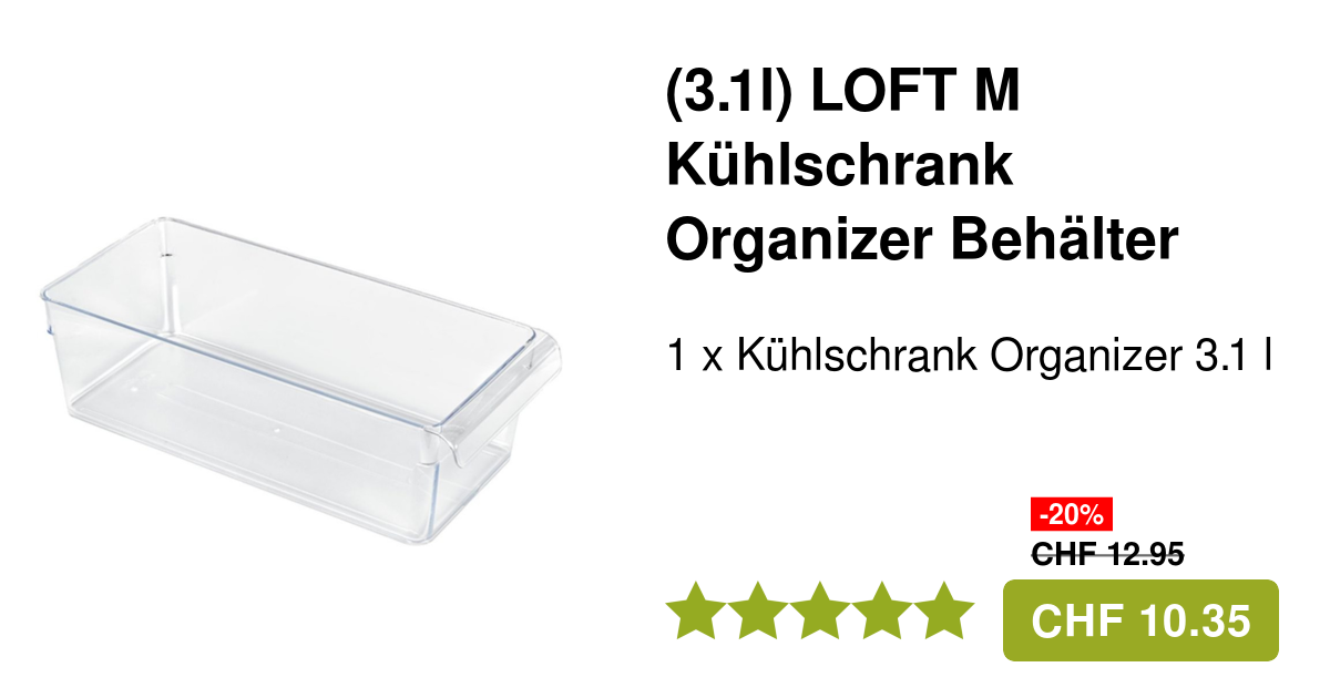 Rotho (3.1l) LOFT M Kühlschrank Organizer Behälter
